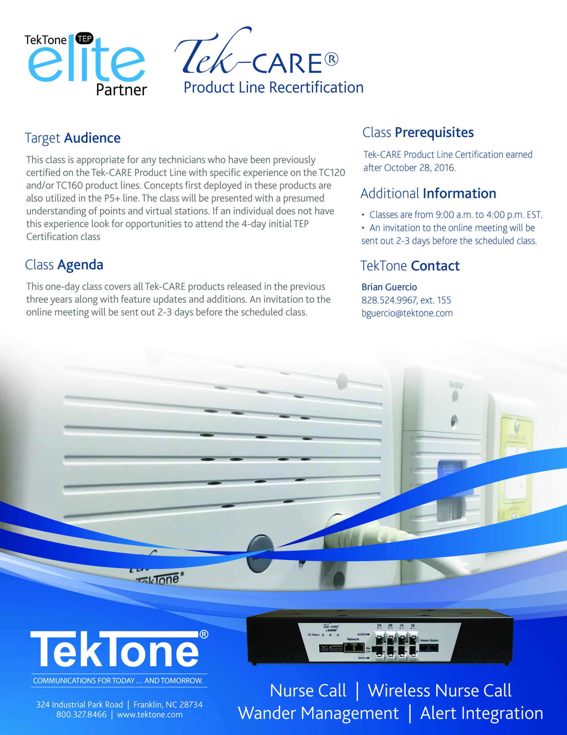 TEP Tek-CARE Product Training | TEP Recertification & Non-TEP Training